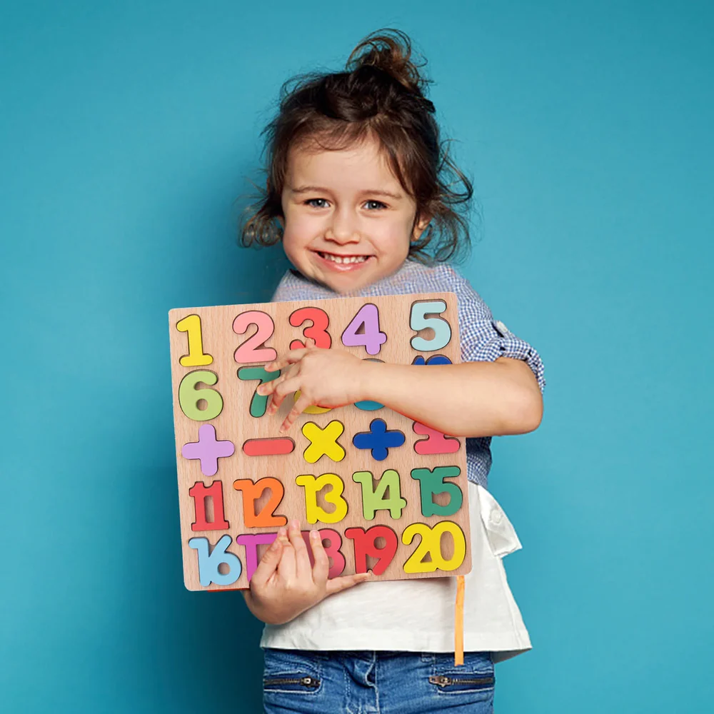 Square Maths And Counting Wooden Board